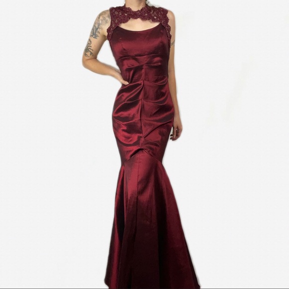 Xscape | Dresses | Xscape Red Fishtail Gown | Poshmark